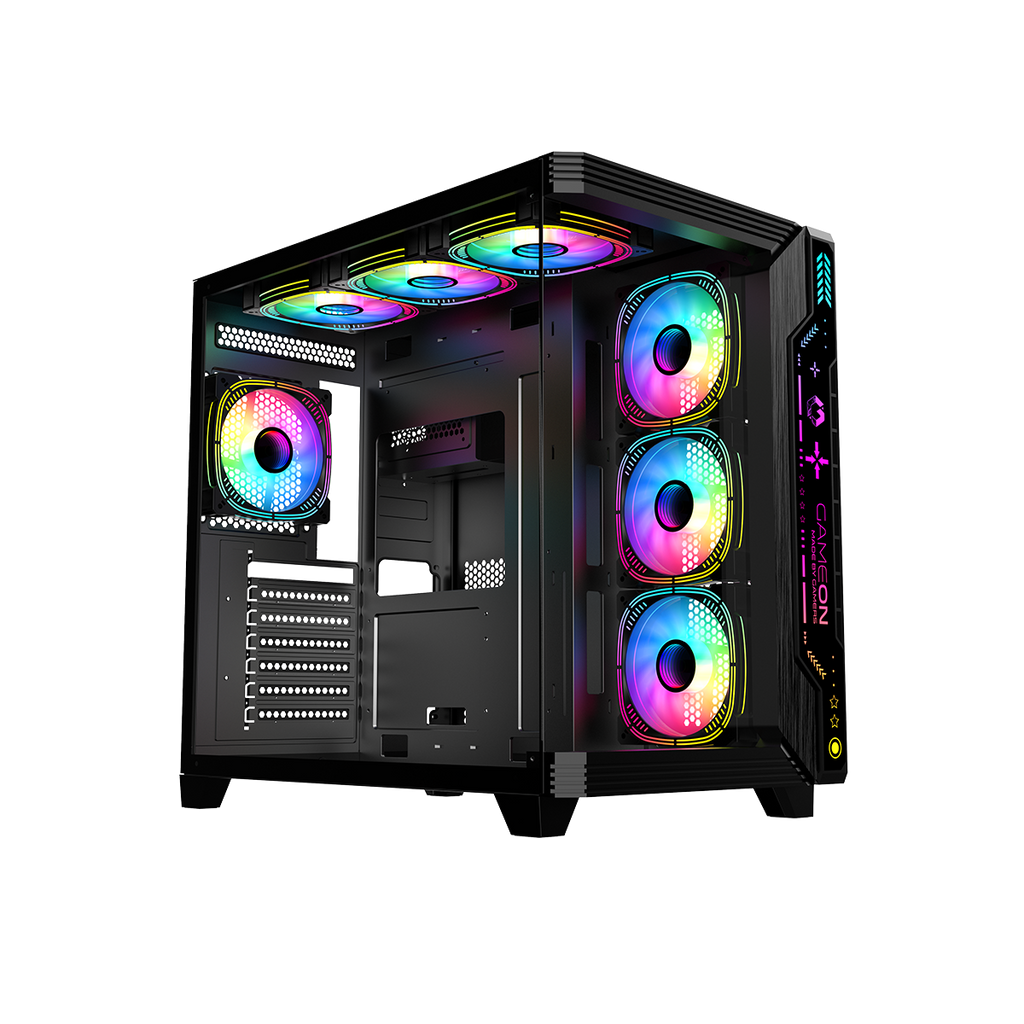 GAMEON Pulse Midnight Series ARGB Mid Tower Gaming Case - Black ...
