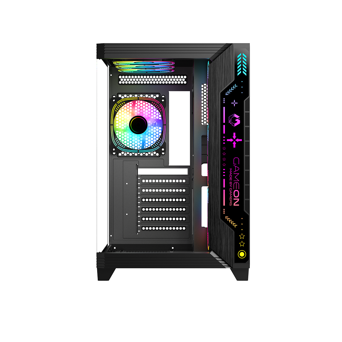 GAMEON Pulse Midnight Series ARGB Mid Tower Gaming Case - Black ...