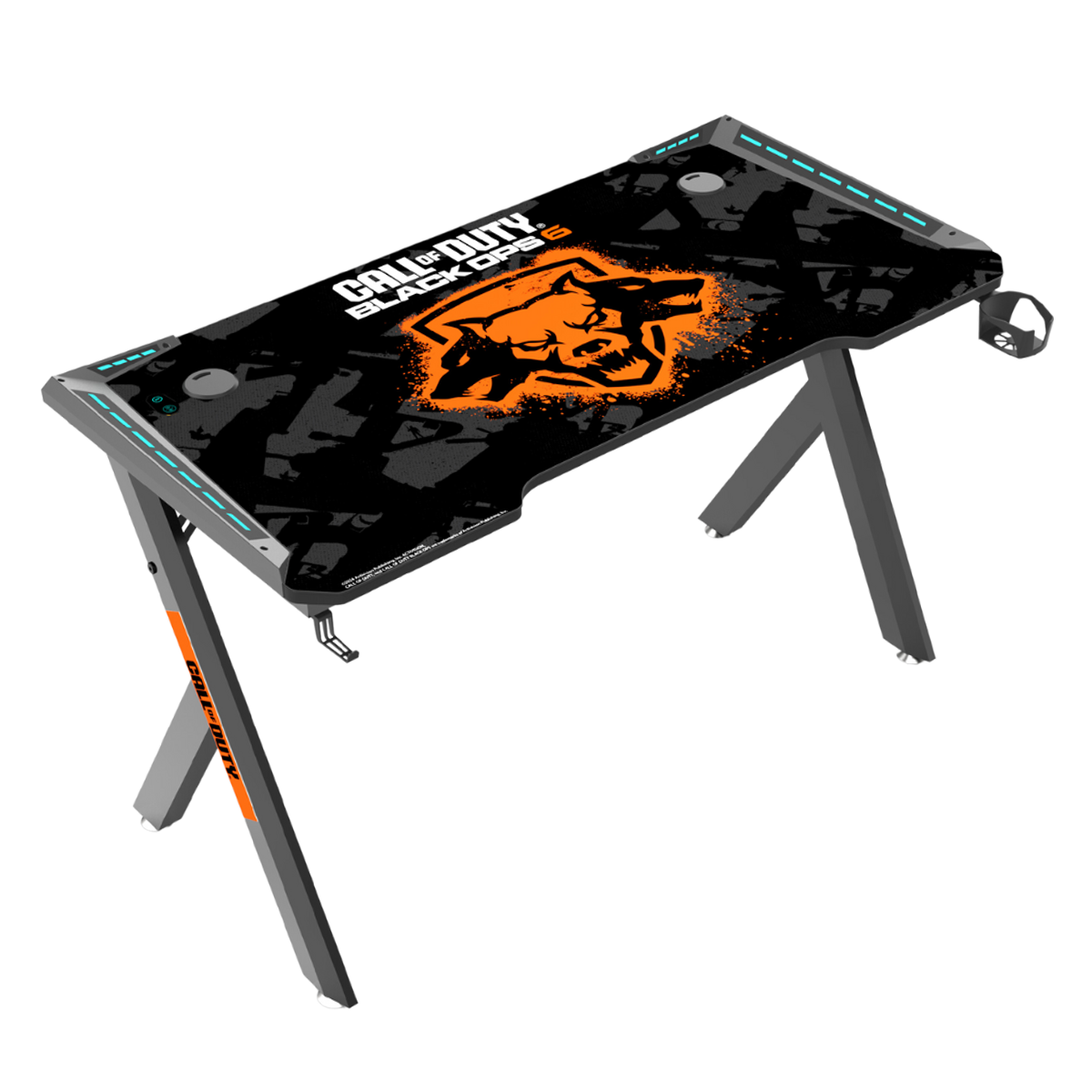 Call Of Duty HAWSKBILL (COD) BLKOPS6- RGB Flowing Light Gaming Desk Wi ...