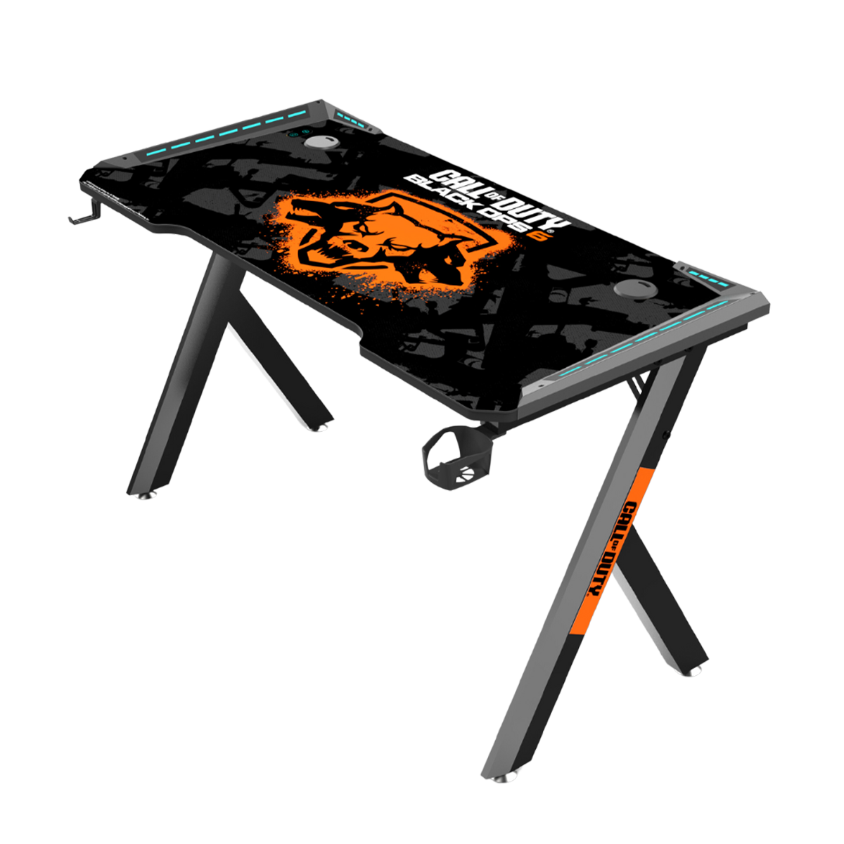Call Of Duty HAWSKBILL (COD) BLKOPS6- RGB Flowing Light Gaming Desk Wi ...