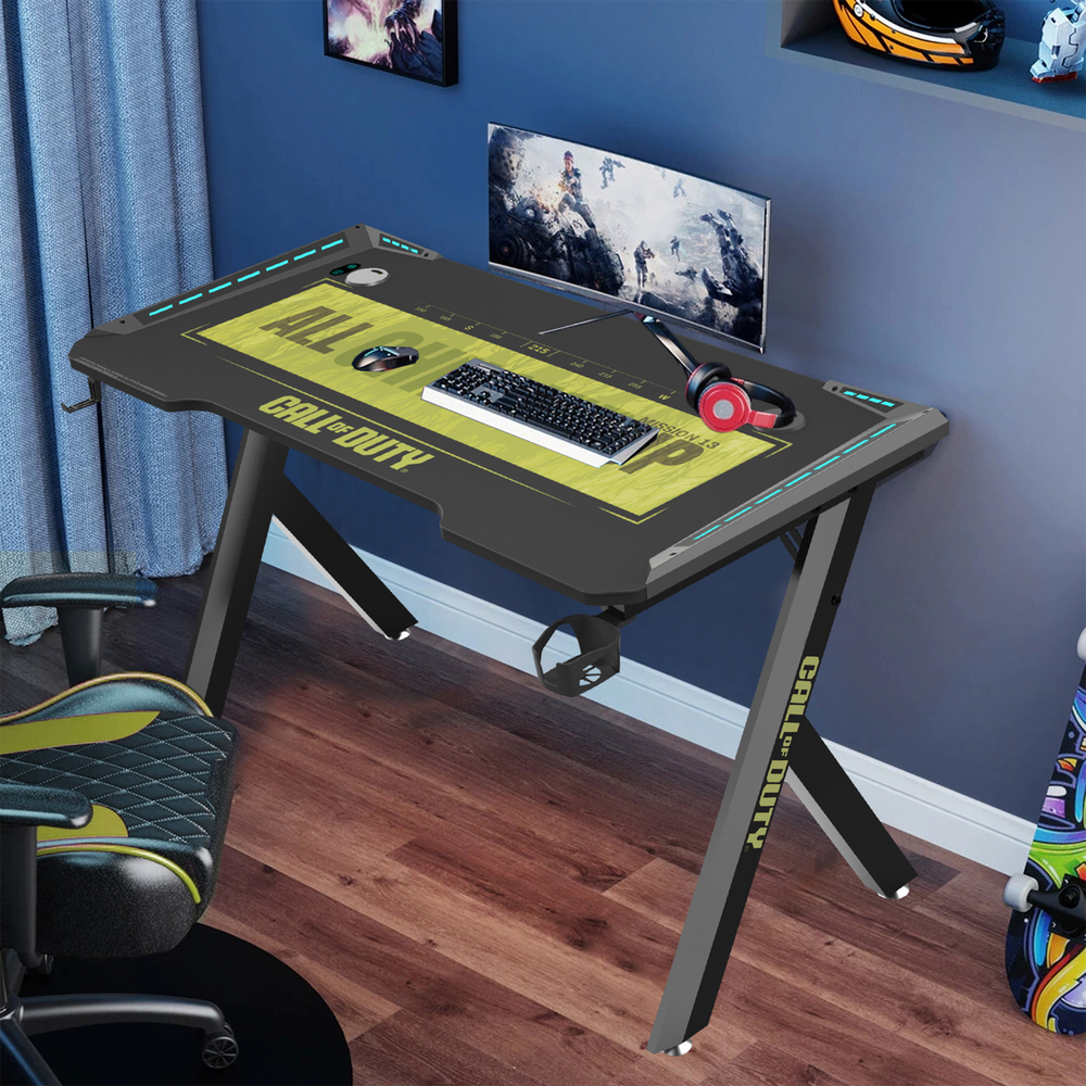 Call Of Duty (COD) Hawksbill Series RGB Flowing Light Gaming Desk With ...