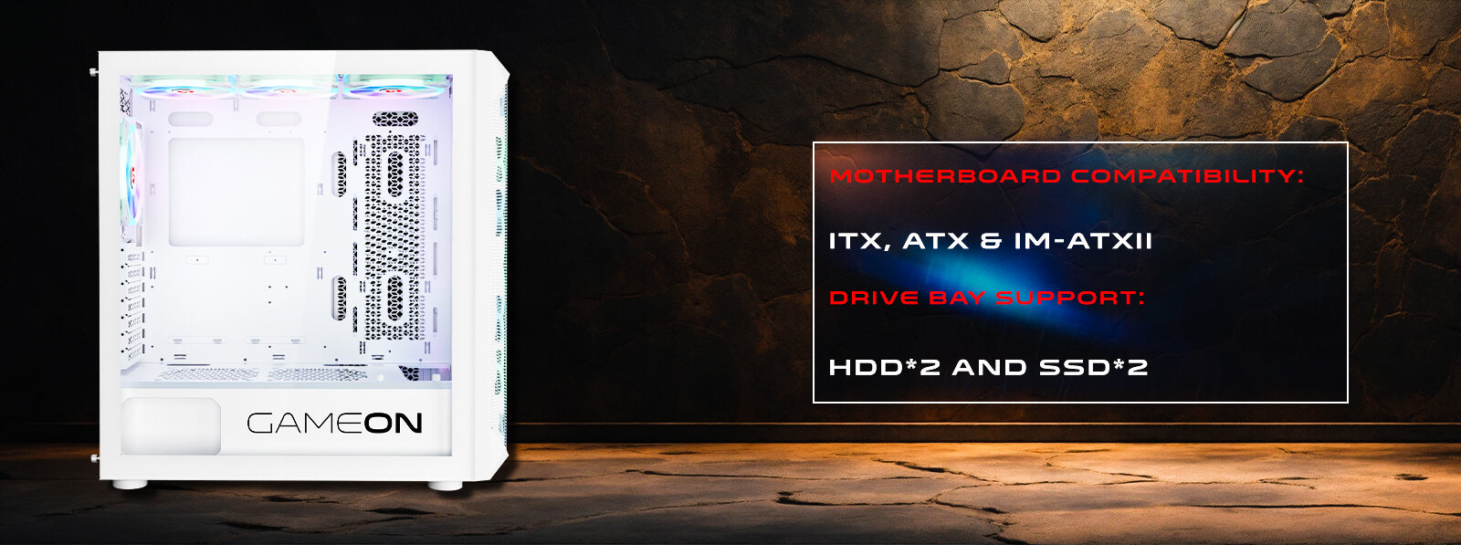 GAMEON Emperor Arctic I Series Mid Tower Gaming Case - White – gameon.store