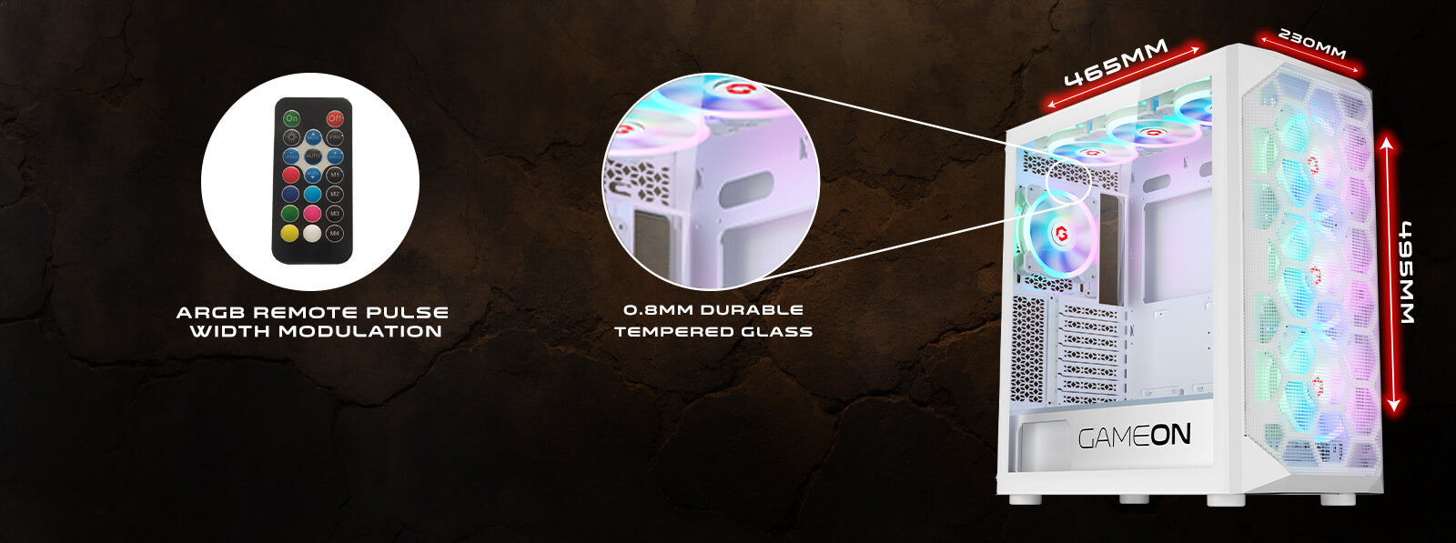 GAMEON Emperor Arctic I Series Mid Tower Gaming Case - White – gameon.store