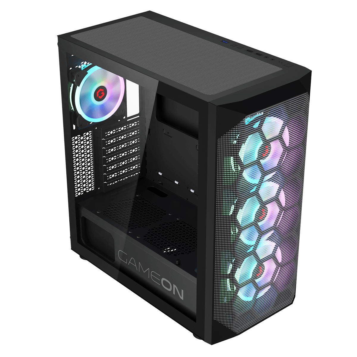 GAMEON Emperor Midnight I Series Mid Tower Gaming Case - Black – gameon.store