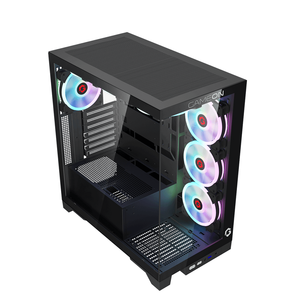 GAMEON Emperor Midnight IV Series Mid Tower Gaming Case - Black ...