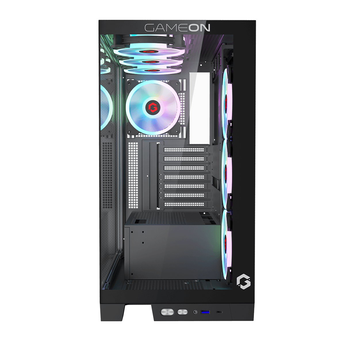 GAMEON Emperor Midnight IV Series Mid Tower Gaming Case - Black ...