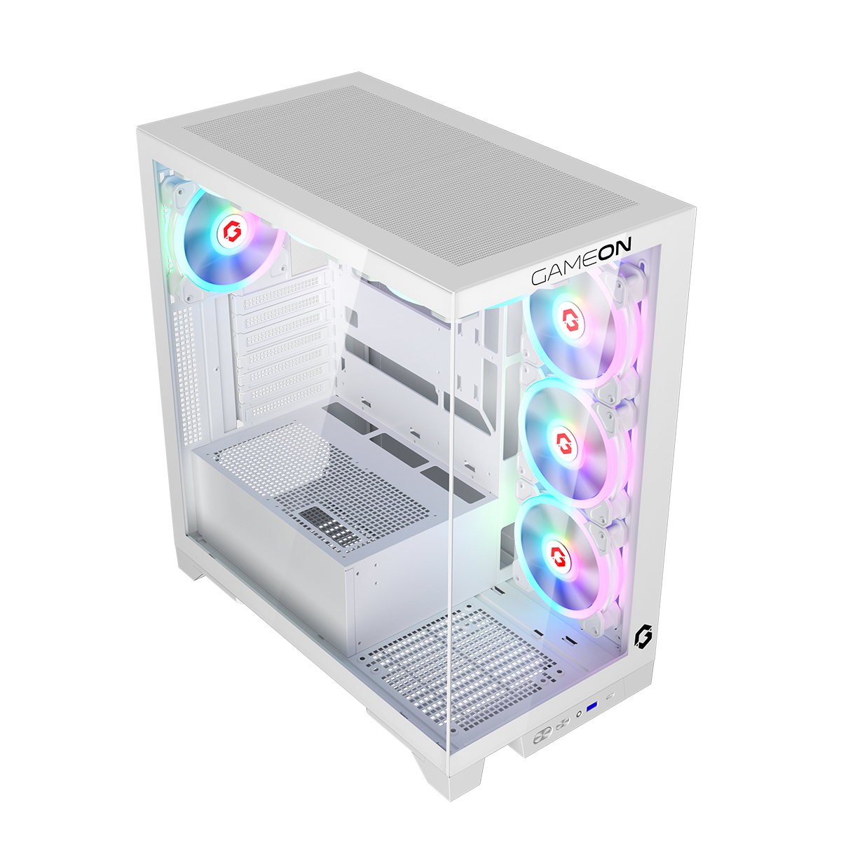 GAMEON Emperor Arctic IV Series Mid Tower Gaming Case - White – gameon ...