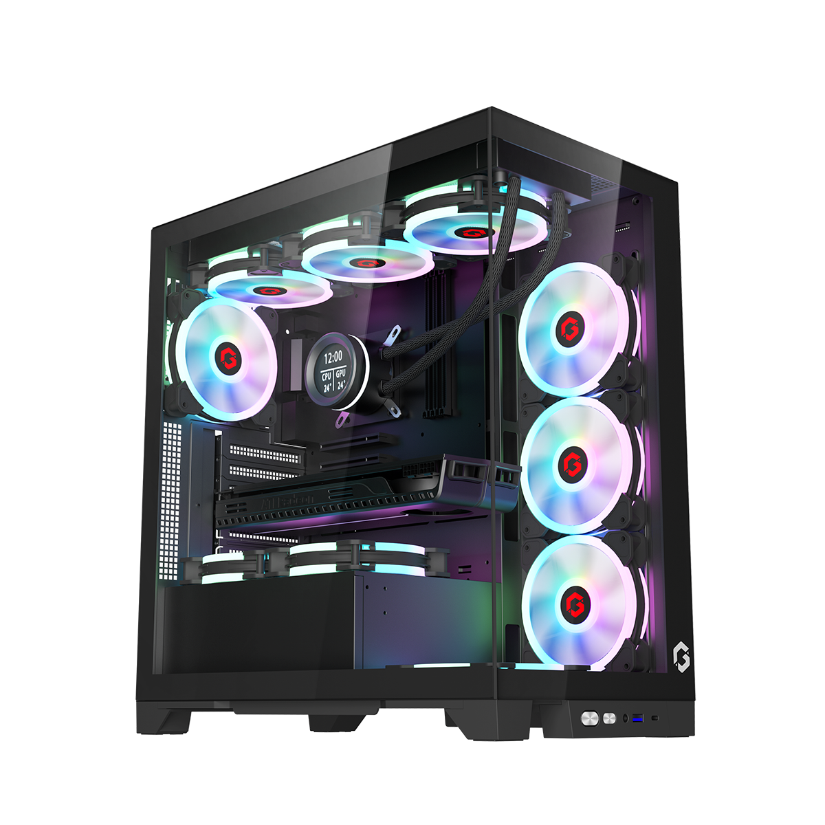 GAMEON Emperor Midnight IV Series Mid Tower Gaming Case - Black ...