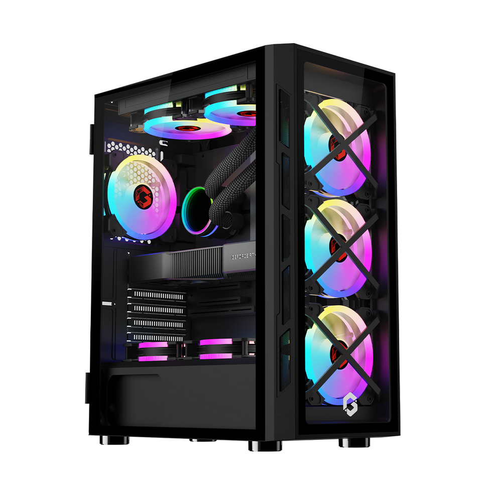 GAMEON TRIDENT III Mid Tower Gaming Case (Fixed ARGB) 4 Fans – gameon.store
