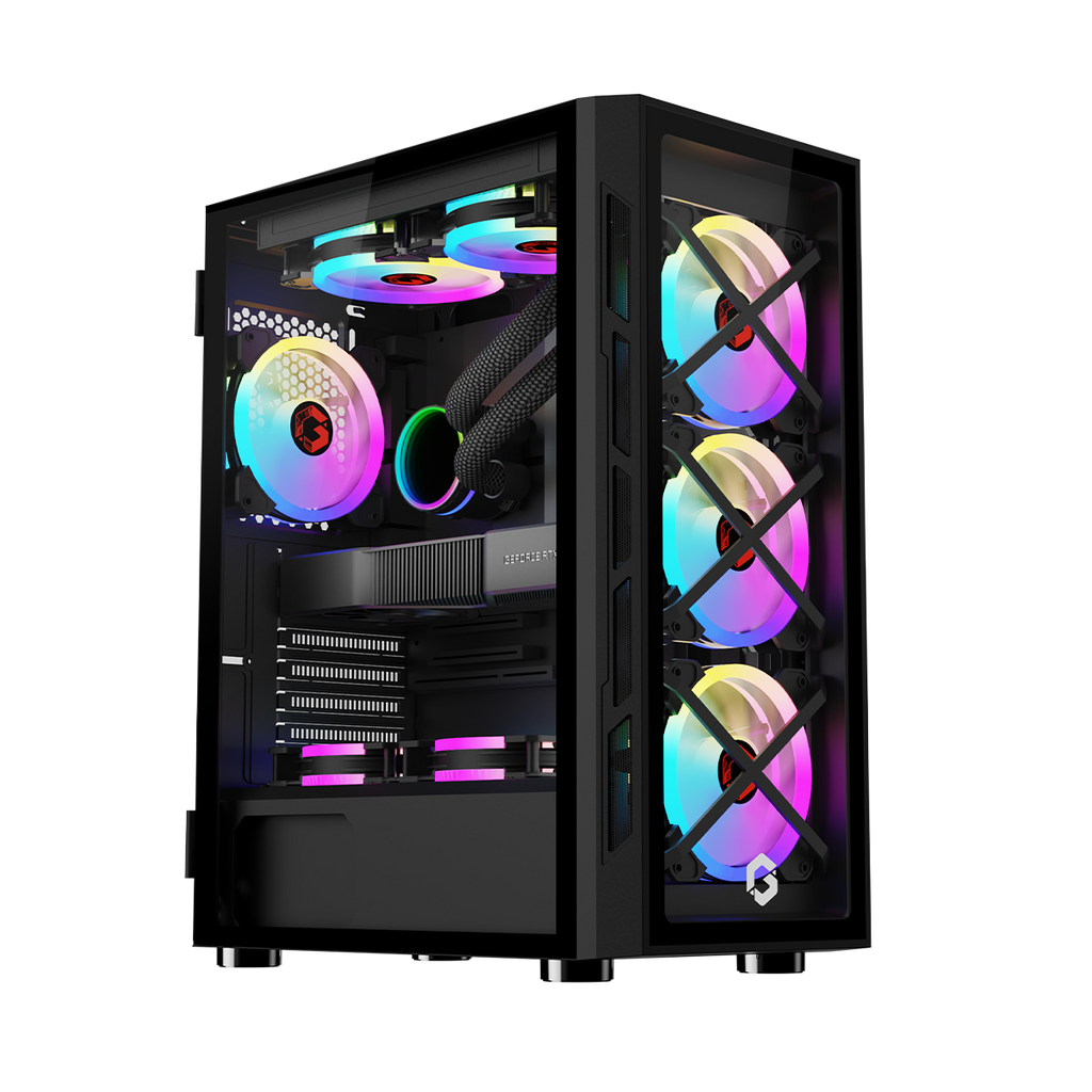 GAMEON TRIDENT III Mid Tower Gaming Case (Fixed ARGB) 4 Fans – gameon.store
