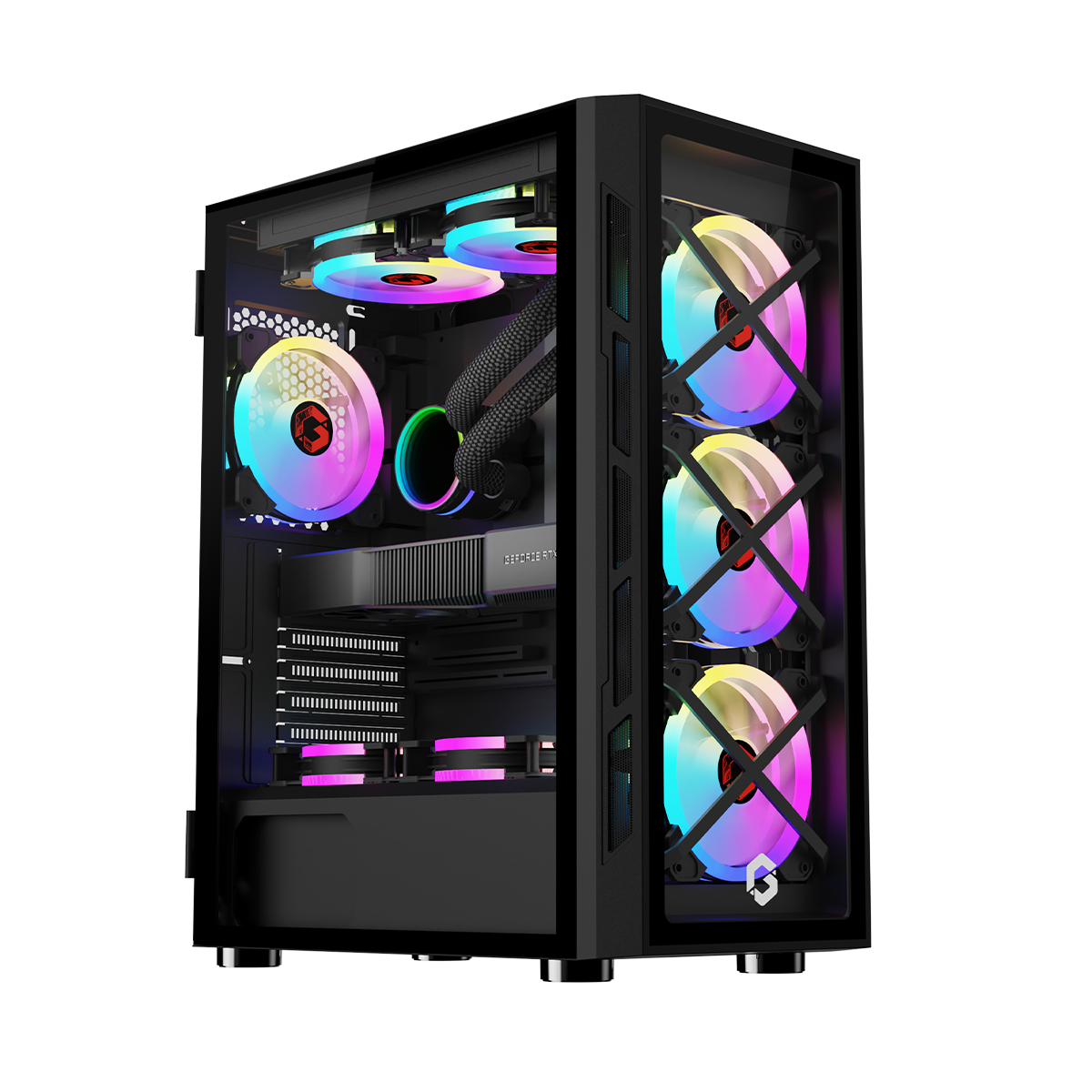 GAMEON TRIDENT III Mid Tower Gaming Case (Fixed ARGB) 4 Fans – gameon.store