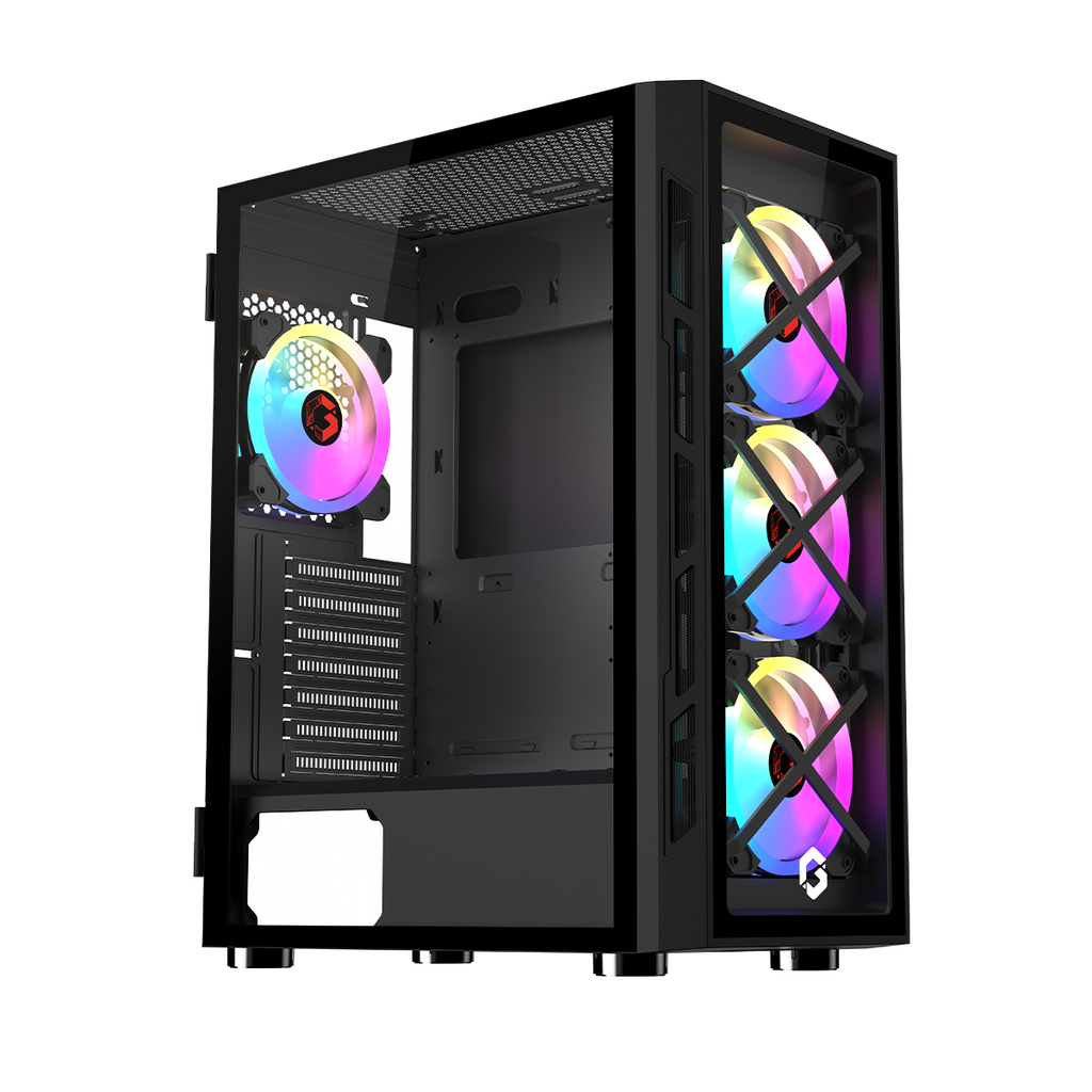 GAMEON TRIDENT III Mid Tower Gaming Case (Fixed ARGB) 4 Fans – gameon.store