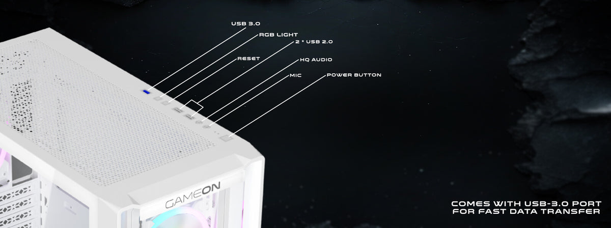 GAMEON Vortex Arctic Series Mid Tower Gaming Case - White – gameon.store