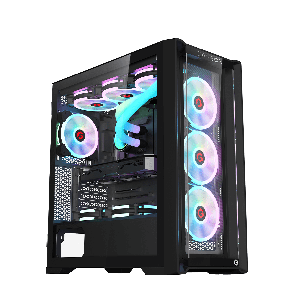 GAMEON Vortex Midnight Series Mid Tower Gaming Case - Black – gameon.store